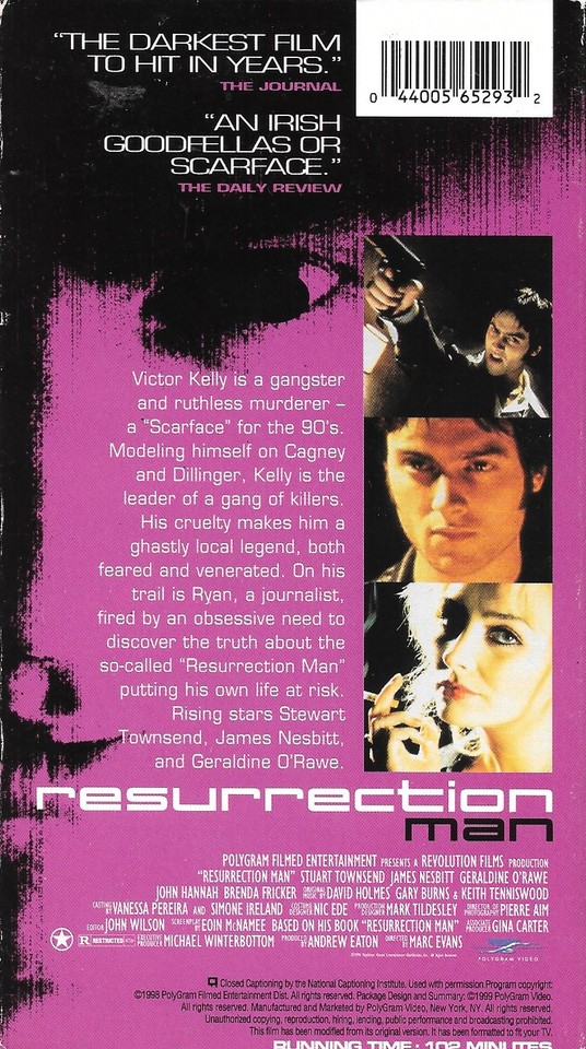 RESURRECTION MAN (VHS) Stuart Townsend | eBay