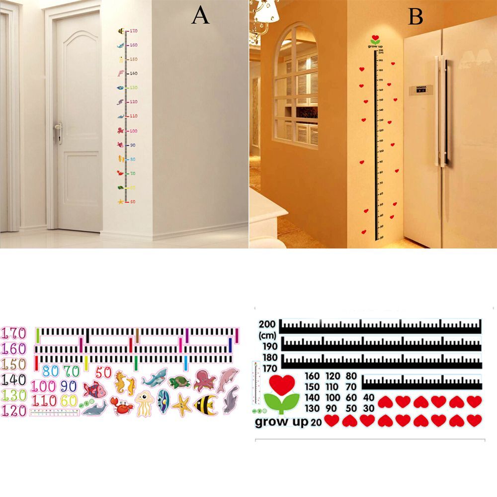 Room Decor Height Measure Decal Baby Growth Chart Wall Sticker Under ...