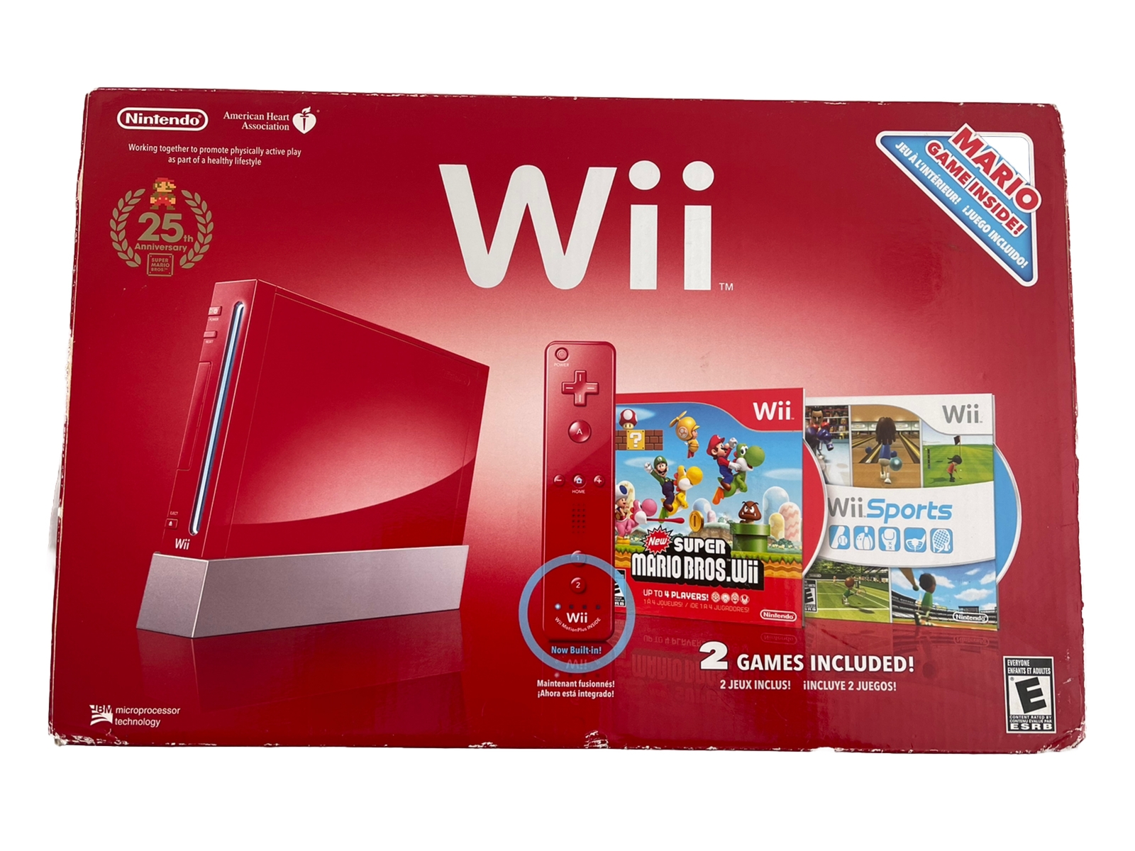 Original Nintendo Wii Red Super Mario 25th Anniversary Empty "Box Only ...