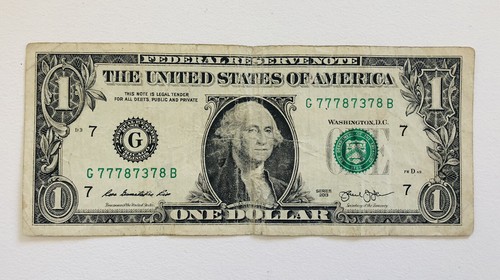 2013 $1 One Dollar Federal Reserve Note Fancy Trinary Serial ...