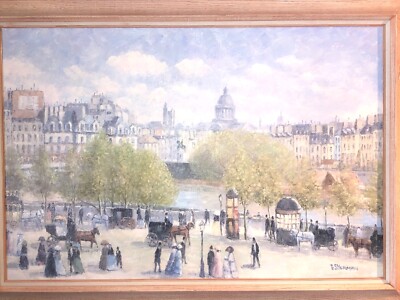 Gail Sherman Corbett Oil Painting European Street Scene 35 1/2 X 23 1/2 ...