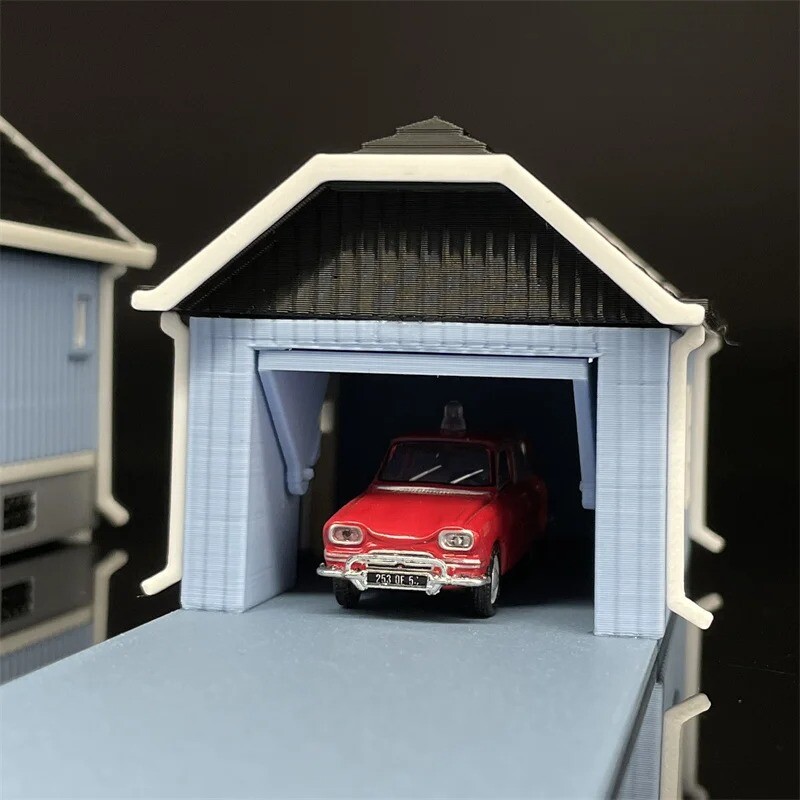 1/87 HO Scale Two-story House with Garage Model Miniature Building Sand ...