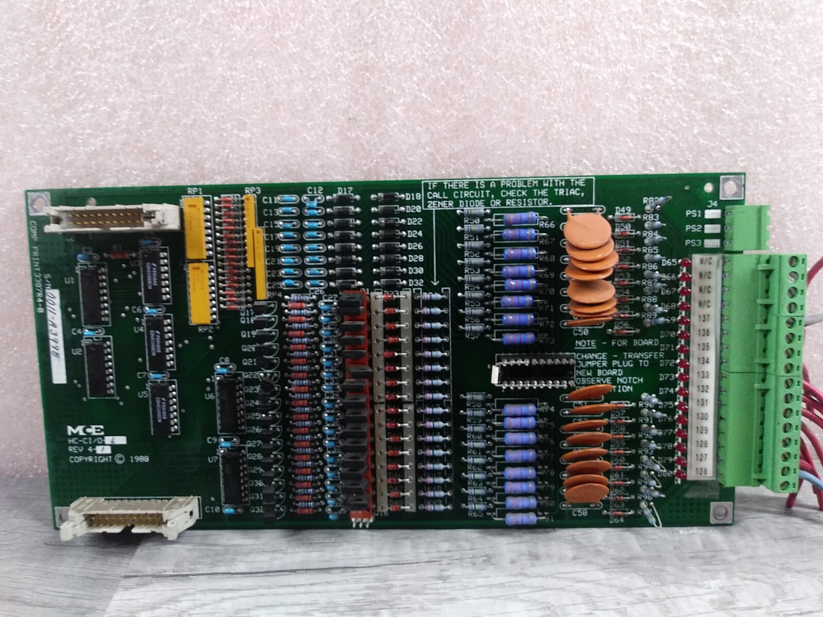MCE BOARD HC-CI/O-T REV 4-1 Elevator Control Board. | eBay