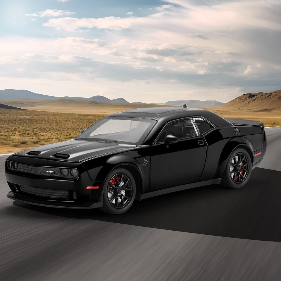 1:24 Diecast Metal Dodge Challenger SRT Demon Car Toy for Kids (Black ...
