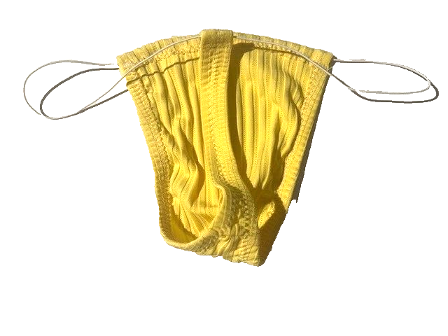New BUFFED BOD Yellow Stripe Thong String Swim Pose Underwear sz M Jock ...