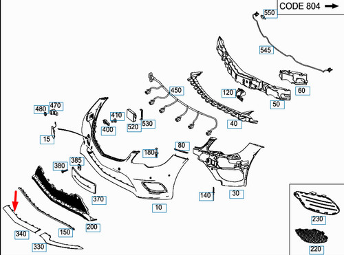 Genuine Mercedes Benz E W207 AMG Front Bumper Center Chrome Molding ...