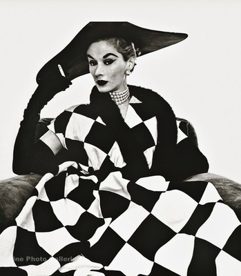 1950/84 Vintage IRVING PENN Female Fashion Harlequin Dress Hat Photo On ...
