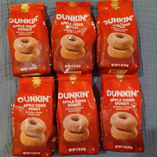 6 Dunkin Apple Cider Donut Flavored Ground Coffee. 11oz Bags. Great ...
