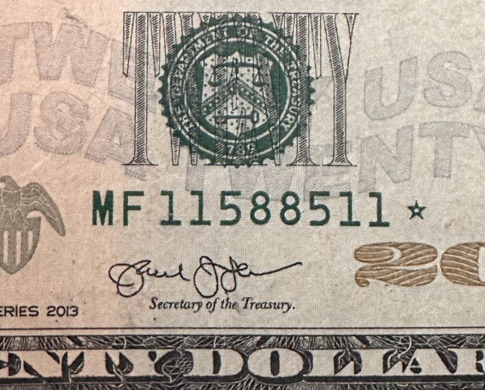 2013 $20 Star Note Radar Fancy Serial Number Bill Crisp! | eBay