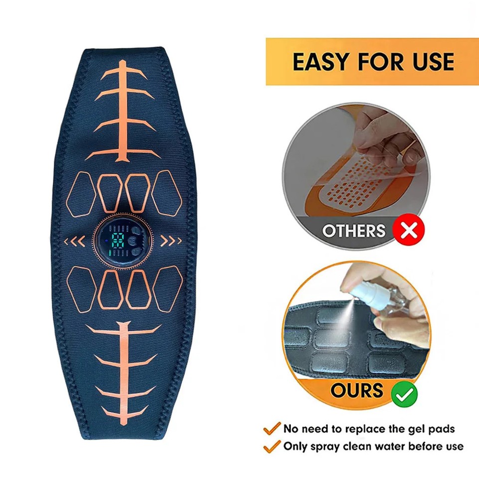 Smart EMS Abdominal Muscle Stimulator ABS Trainer Toner Fitness Belt ...