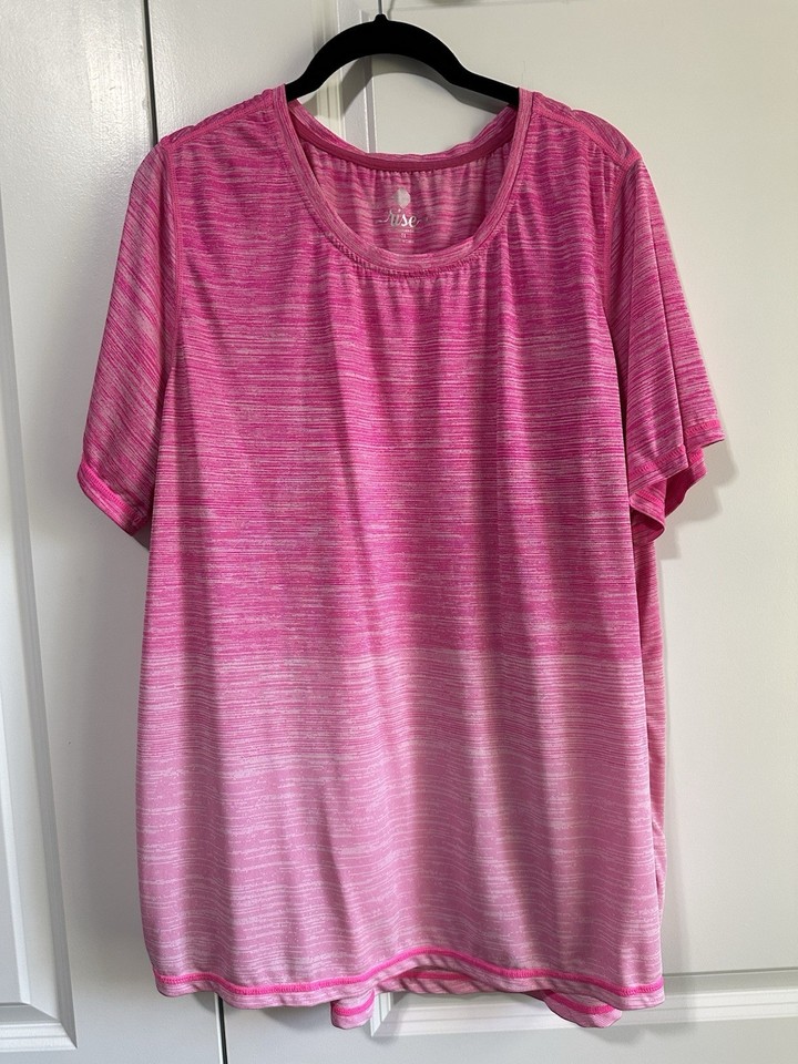 NWT 2x Lularoe Rise Confident Workout Crew Shirt Ombré Pink | eBay