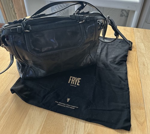 Frye Leather Mel Double Handle Handbag Satchel Purse Crossbody Strap ...