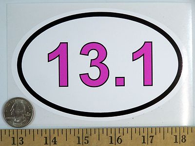 13.Pink 1/2 Half Marathon runners Euro Oval Bumper Sticker B129 | eBay