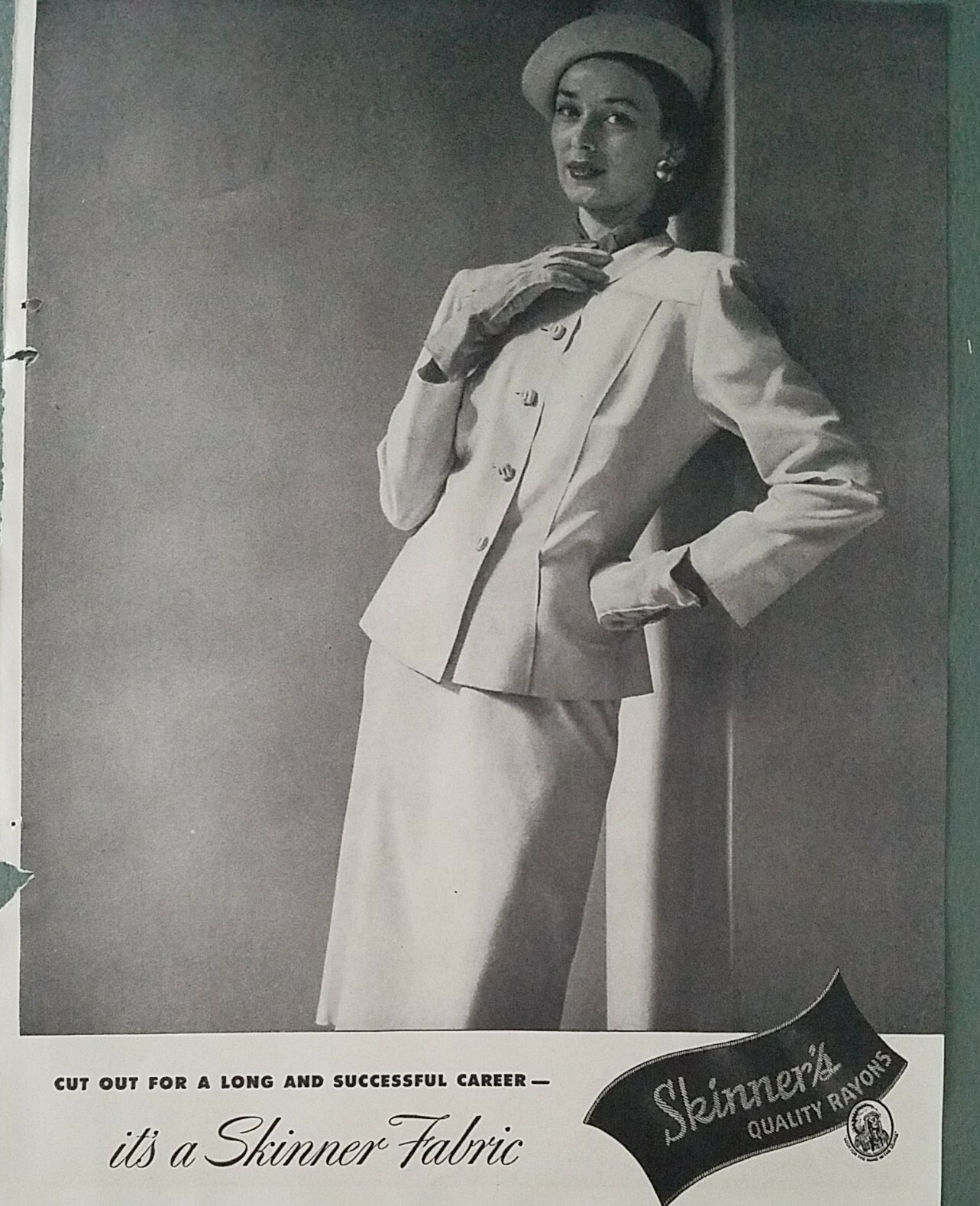 1946 women's Skinner quality rayon fabric career Suit Vintage fashion ...