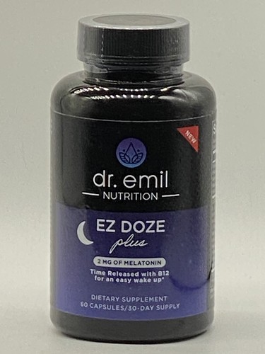 Dr. Emil Nutrition EZ Doze Plus Natural Sleep Aid with Melatonin, 60 Ct ...