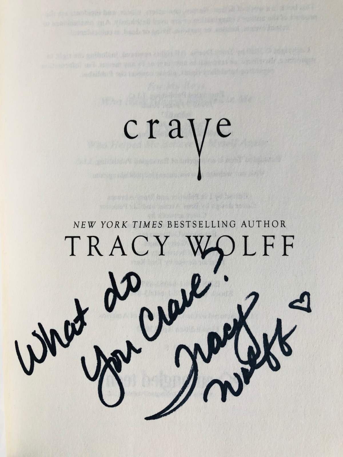 SIGNED Complete CRAVE Series Books 1-6 by Tracy Wolff Hardcovers ...