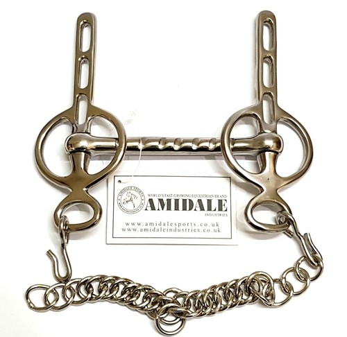 LIVER POOL DRIVING BIT,STAINLESS STEEL,CURB CHAIN,3 SLOTS BNWT 4 SIZES ...