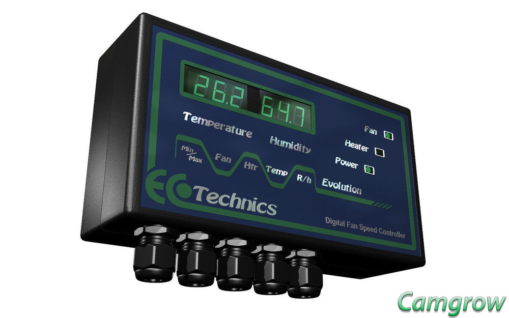 Ecotechnics Evolution Grow Room Fan,Temperature & Humidity Controller hydroponic | eBay UK