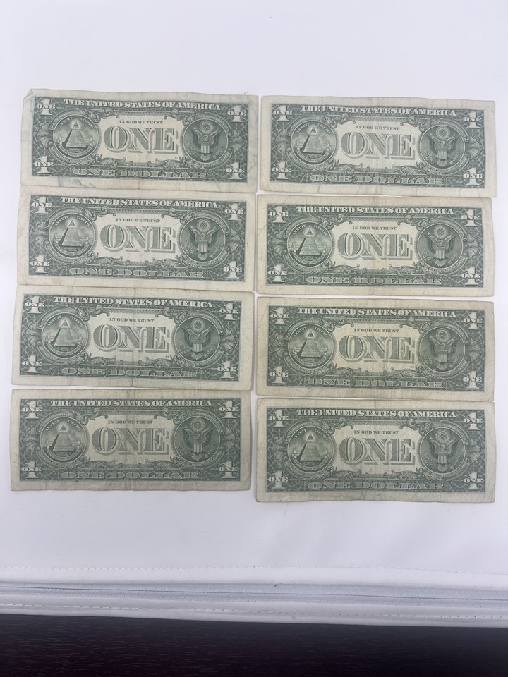 2013 B $1 Dollar Star Notes Lot Of 8 Duplicated Serial Number Dollar ...