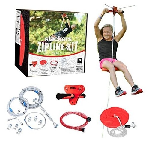 Eagle Series Zipline - Kids Zip line Kit with Safety Zipspring Brake 90 ...