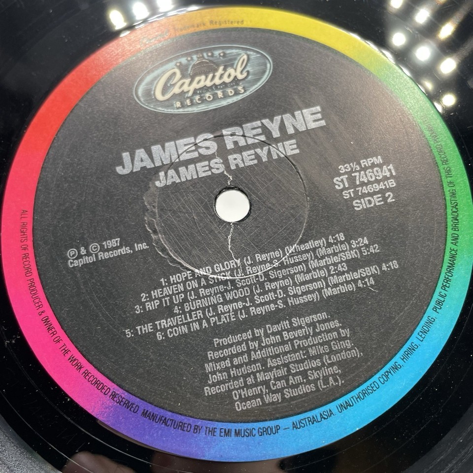 James Reyne – James Reyne 1987 AUS ORIGINAL PRESS VINYL LP RECORD ...