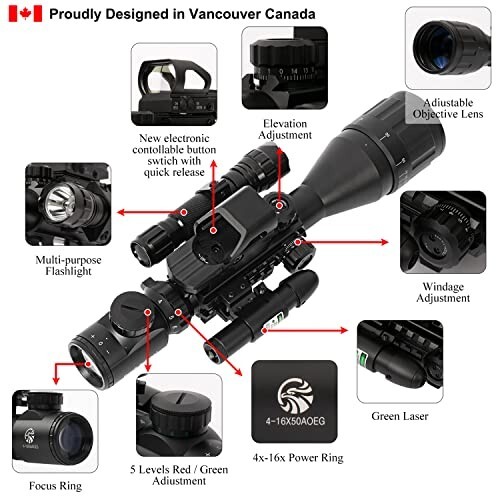 Fetch Falcon Rifle Scope 4-16X50 Combo Rifle Scopes | eBay