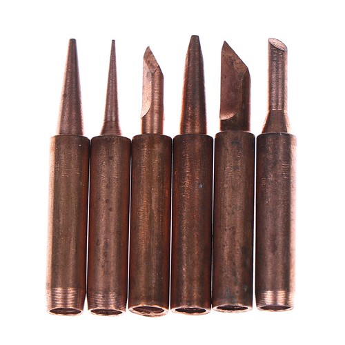 1set 900M-T copper soldering iron tips welding lead free solder repair ...