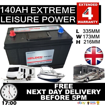 12V 140AH LEISURE BATTERY HEAVY DUTY LOW HEIGHT (140 AH AMP) 140 AMP ...