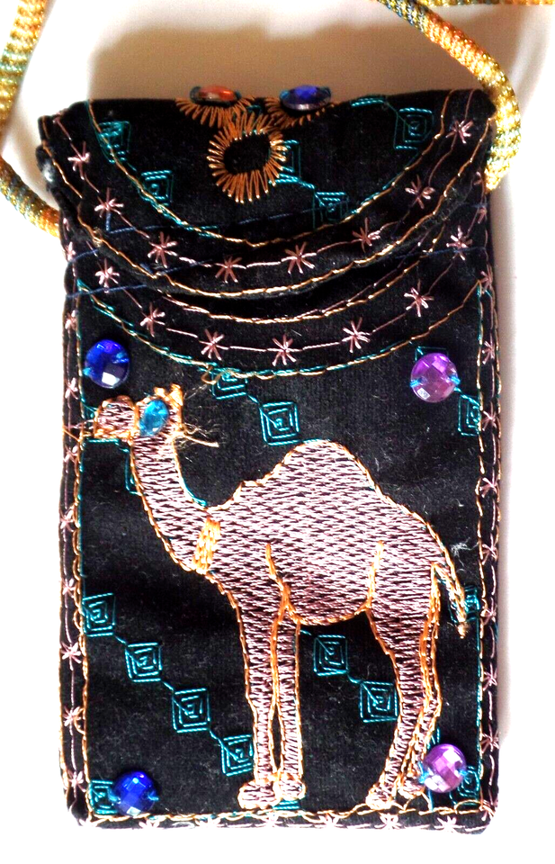 Vintage Small Embroidered CAMEL Pouch with 7 Rhinestones | eBay