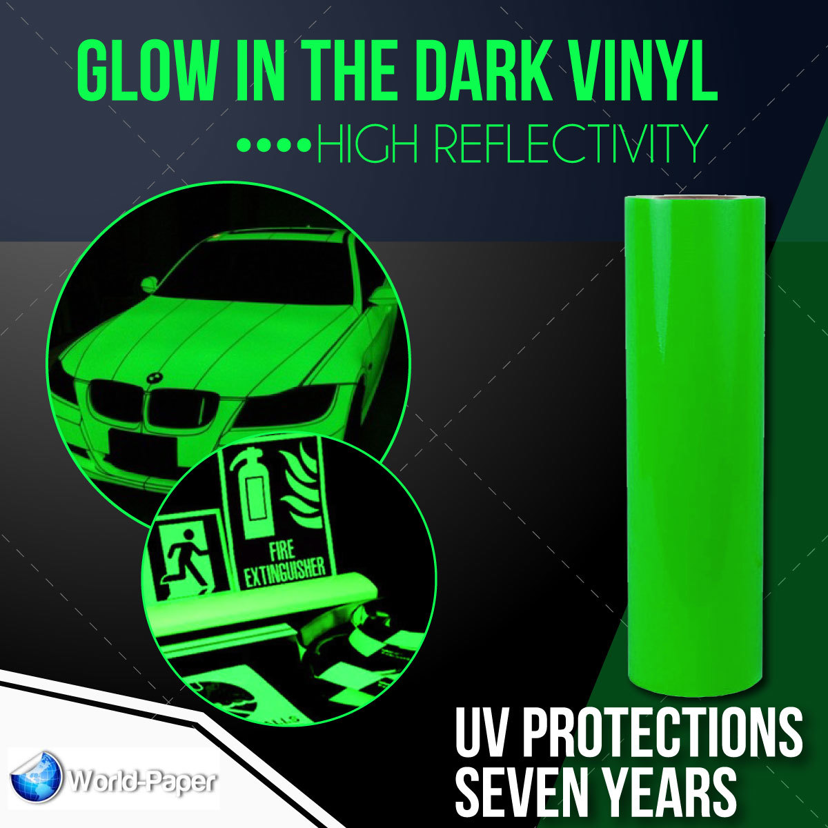 Reflective Vinyl Adhesive Cutter Sign Hight Reflectivity GLOW IN THE ...