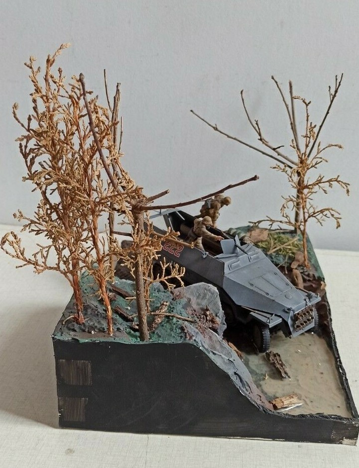 MILITARY DIORAMA BUILT - GERMAN ARMY SDKFZ 241- VERY GOOD DETAILS | eBay
