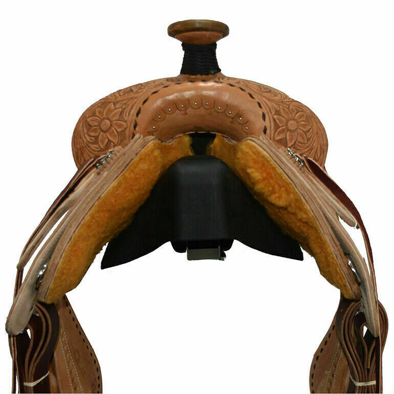 Western hot seat wade saddle 16" on Eco leather buffalo natural drum ...