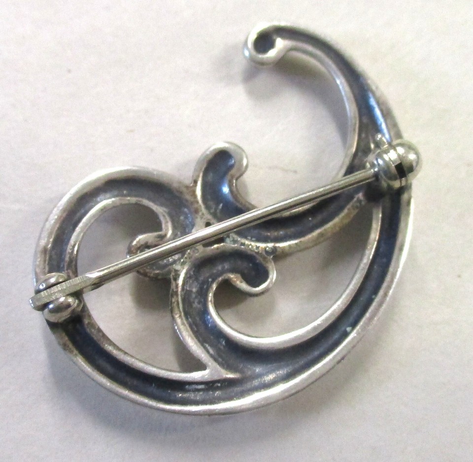 VINTAGE JAMES AVERY STERLING SILVER SCROLL PIN | eBay