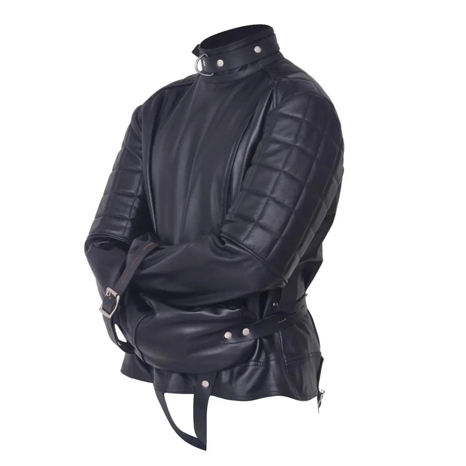 Real Leather Straight Jacket Heavy Duty Straitjacket Bondage Armbinder ...
