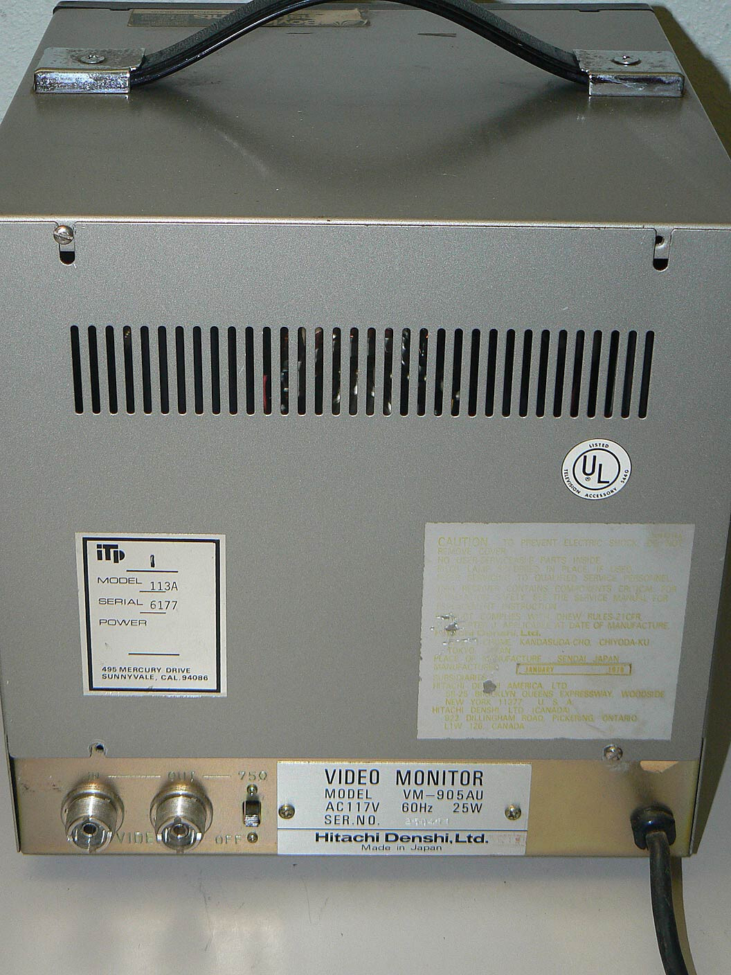 Hitachi Denshi Ltd - RGB Security Monitor - Made In Japan | eBay