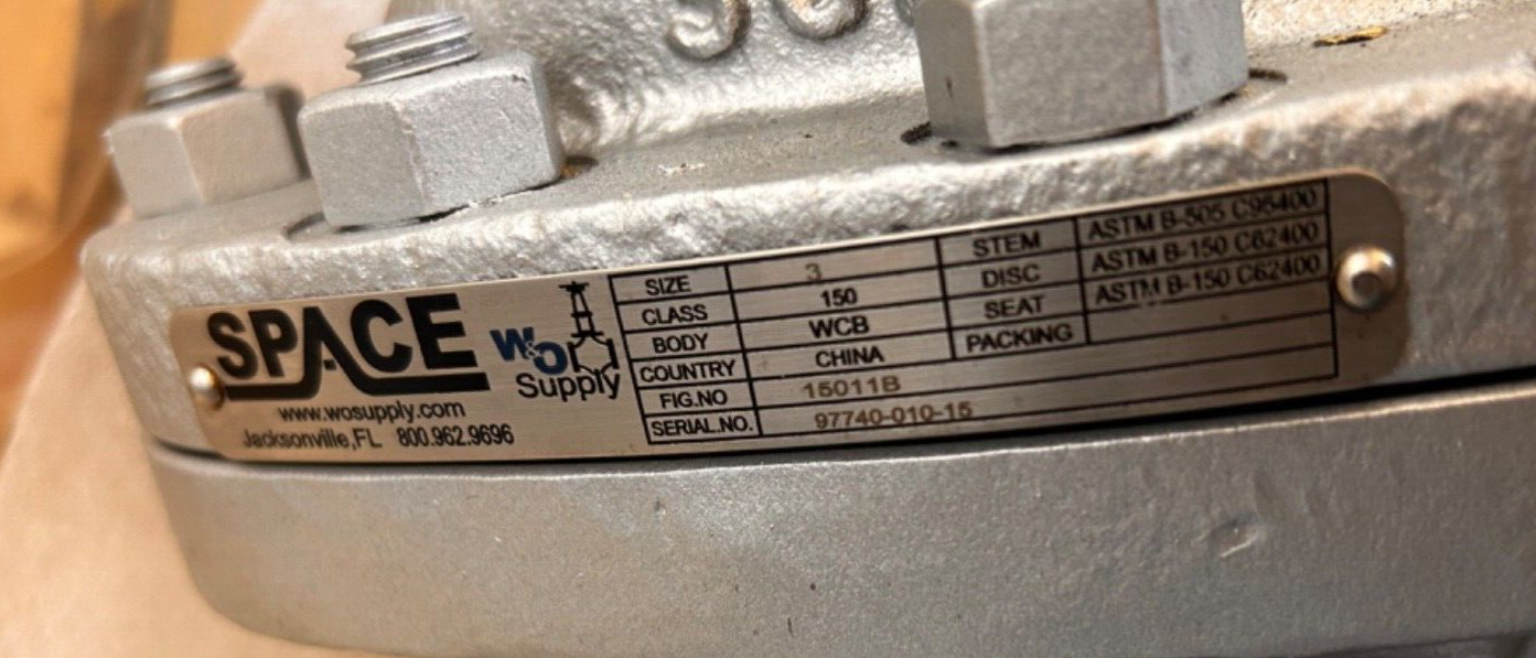 Space 15011B 2.5” 150 lb Cast Steel Gate Valve Aluminum Bronze Trim OS ...