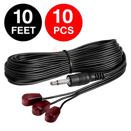 10 PCS IR Emitter 3.5mm Connector Triple Mini Stick-On Infrared Blink ...