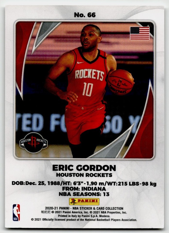 2020-21 Panini NBA Sticker and Card Collection Eric Gordon #66 Houston Rockets | eBay