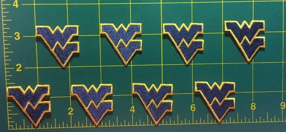 west virginia patch wv patch 8 pc lot iron on patches 1 3/8" wide WVU ...