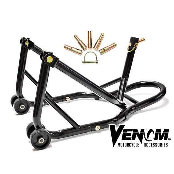 MOTORCYCLE SWING ARM LIFT STAND STREET BIKE FRONT and REAR COMBO PADDLE ...