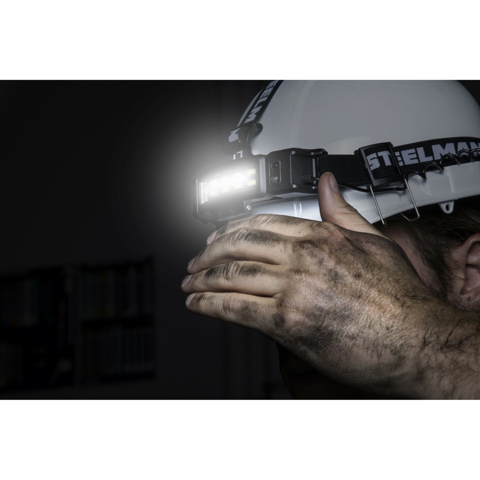 Steelman Pro LED Rechargeable 250 Lumen Slim Profile Jobsite Headlamp ...