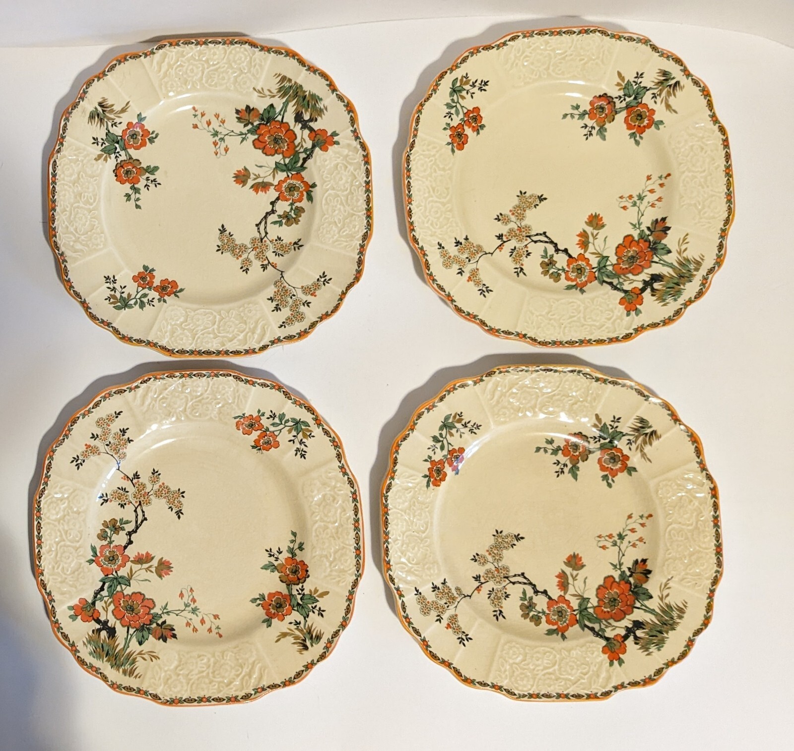 Rare Myott Staffordshire Wild Flower Set of 8 7-3/4" Square Plates | eBay