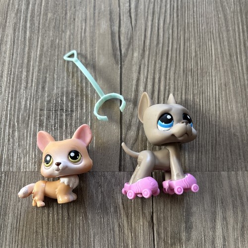 Authentic Littlest Pet Shop LPS #183 #184 Great Dane Corgi PetPairs ...