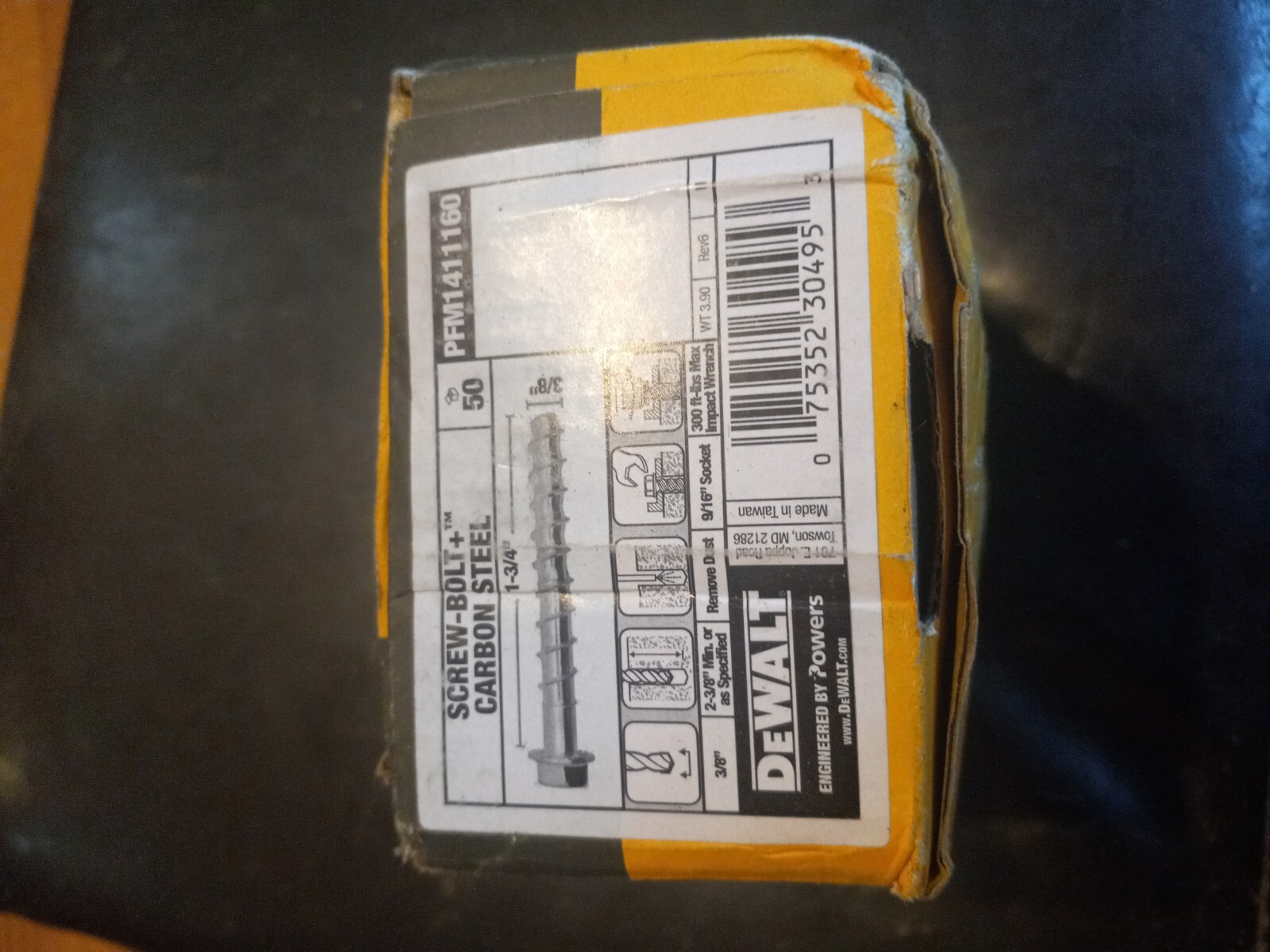 50 3/8" X 1-3/4" DEWALT Powers PFM1411160 Screw Bolt Plus Concrete ...