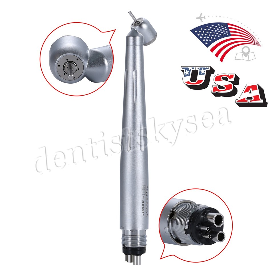 NSK Style Dental 45 Degree High Speed Handpiece Ceramic Bearing 3 Spray ...