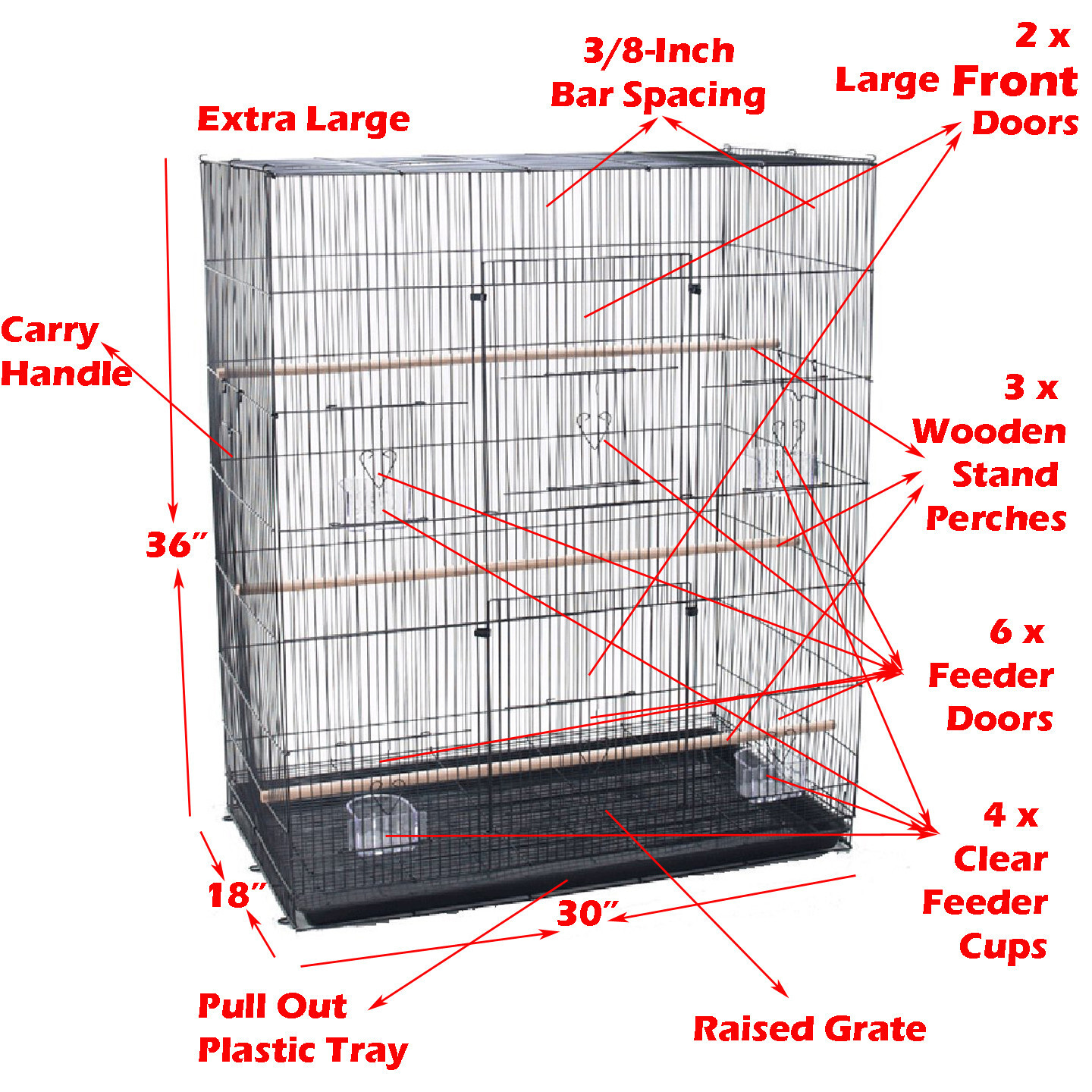 Large Breeding Flight Bird Breeder Cage For Aviaries Canaries Budgies ...