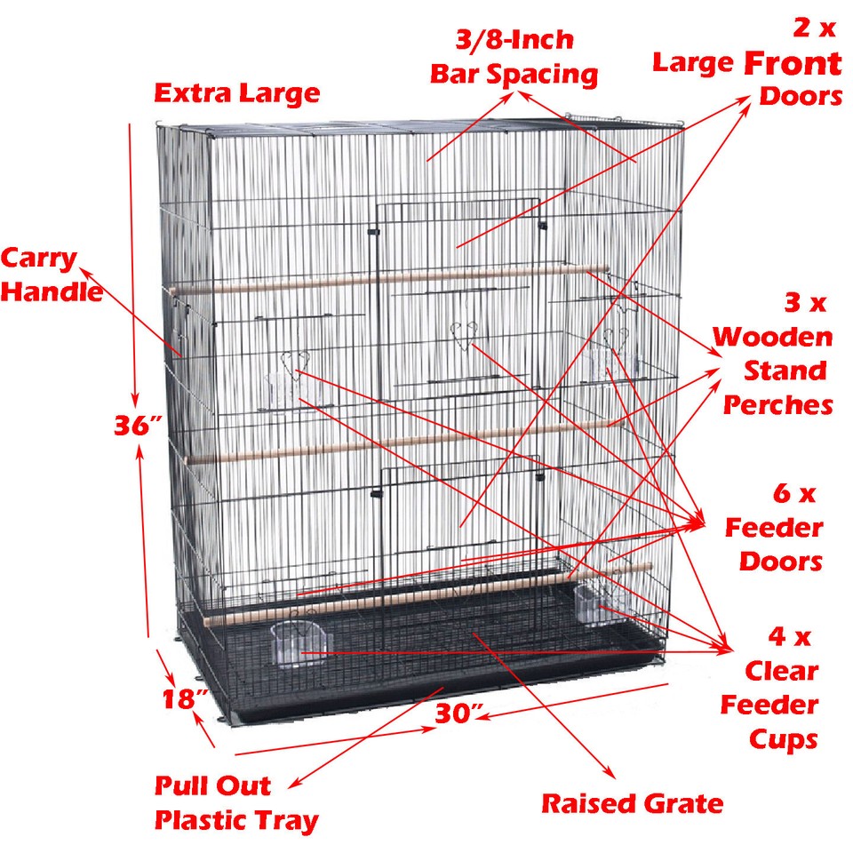 X-Large Breeding Flight Bird Breeder Cage For Aviaries Canaries Budgies ...