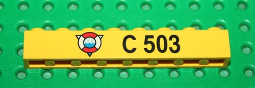 Lego Yellow Brick 1x8 imprimée ref 3008pb034/set 6435 Coast Guard HQ | eBay