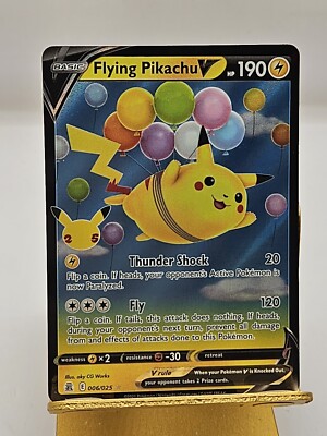 Pokemon Flying Pikachu V 006/025 Holo Ultra Rare Full Art Celebrations ...