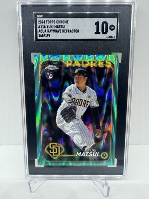 2024 Topps Chrome - Aqua Refractor #116 Yuki Matsui /199 (RC) SGC 10 ...